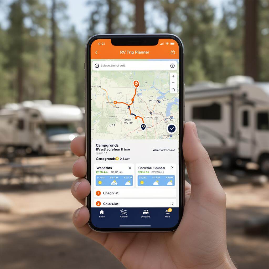 RV Lifestyle Trip Dashboard - Web App for RV Route Planning, Budgeting